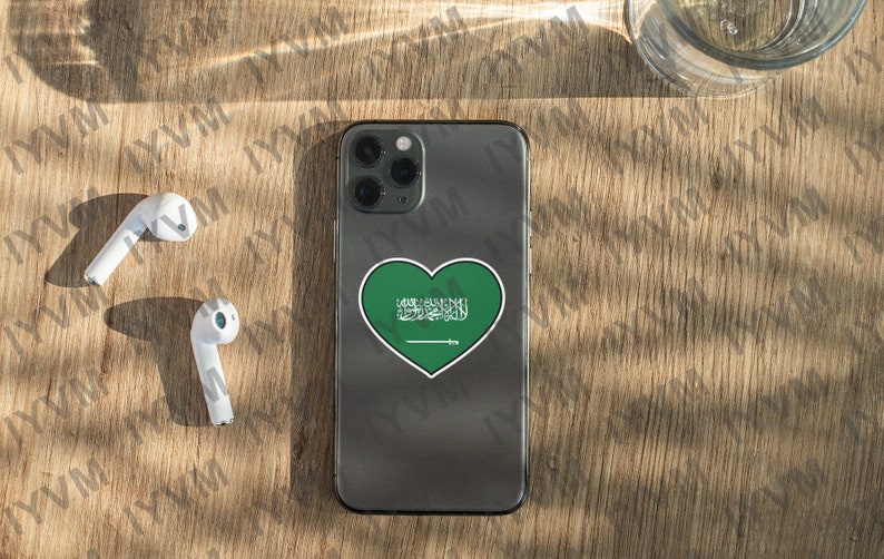 Saudi Arabia Flag Heart Sticker Decal / Kingdom of Saudi Arabia ...