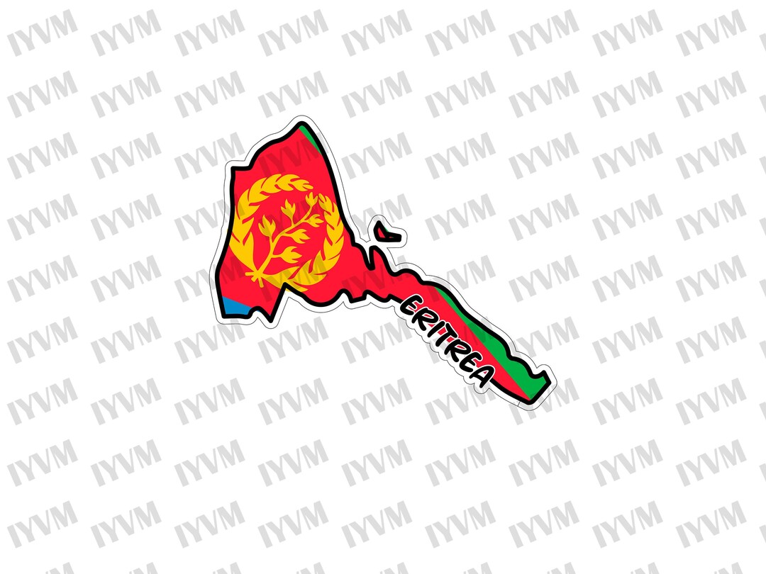 Eritrea Map Flag Sticker Decal / State of Eritrea / Asmara / Tigrinya ...