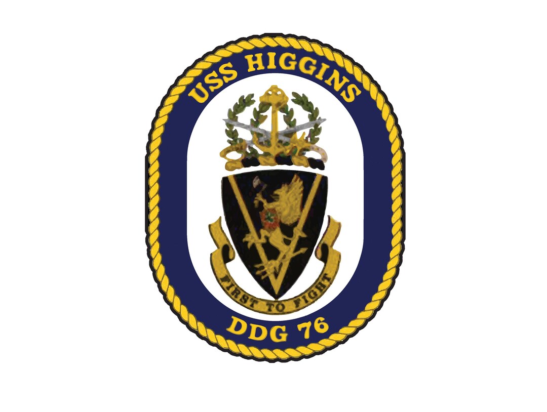 USS Higgins DDG-76 Badge Sticker Decal Arleigh Burke Class Destroyer ...