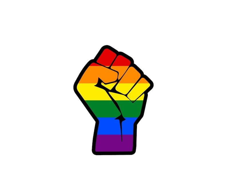 Rainbow Resist Fist Sticker Decal Pride Flag LGBTQ Gay Lesbian - Etsy