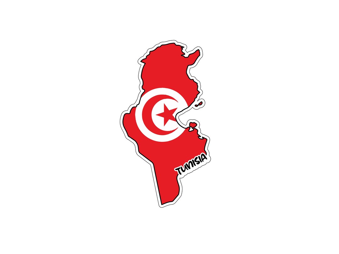 Tunisia Map Flag Sticker Decal - Etsy
