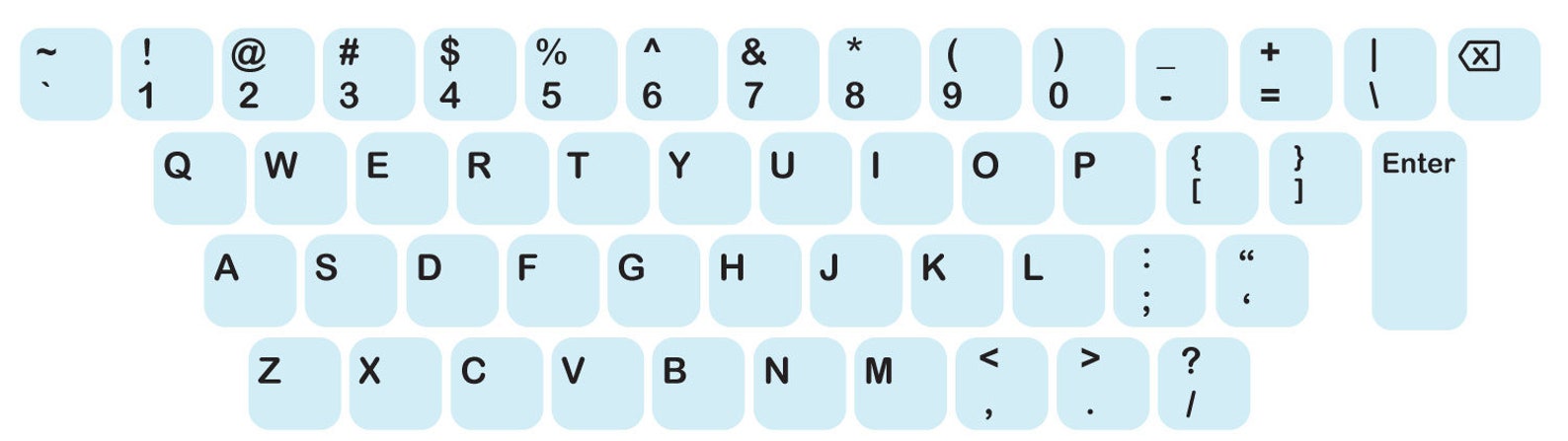 Standard English Keyboard Sticker QWERTY Dvorak Colemak Vinyl Decal ...