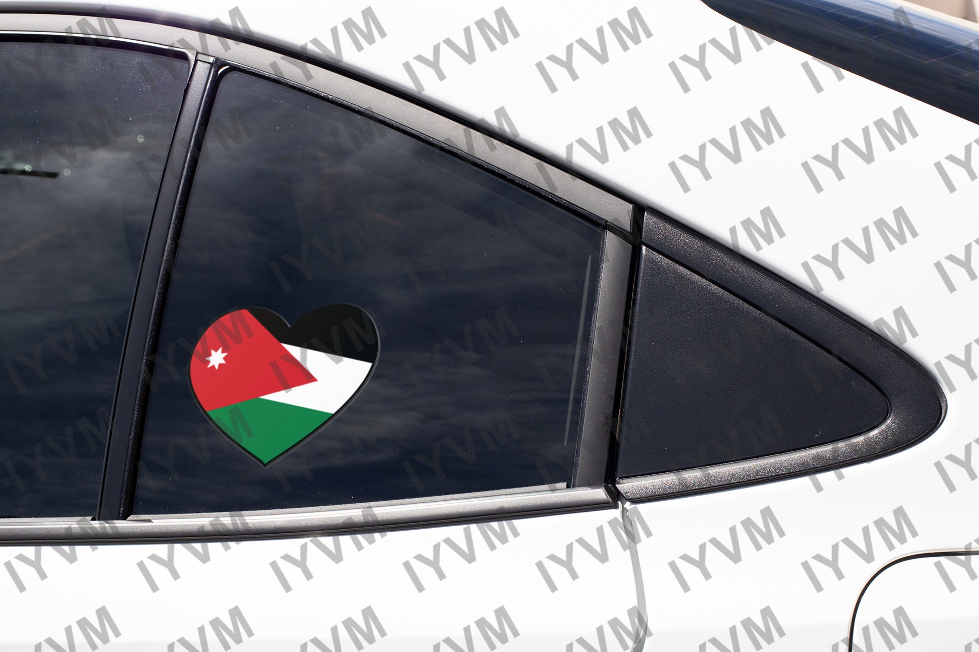 Jordan Flag Heart Sticker Decal / Hashemite Kingdom of Jordan - Etsy