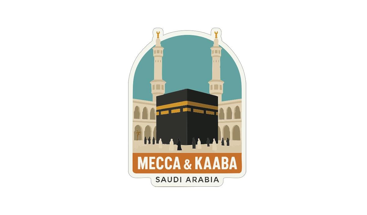Mecca & Kaaba Saudi Arabia Sticker Decal Vinyl Die-cut Symbolic ...
