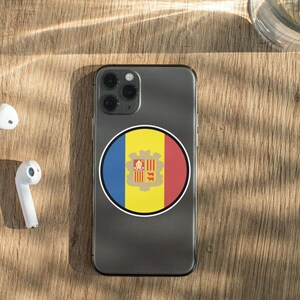 Andorra Flag Circle Sticker Decal - Etsy