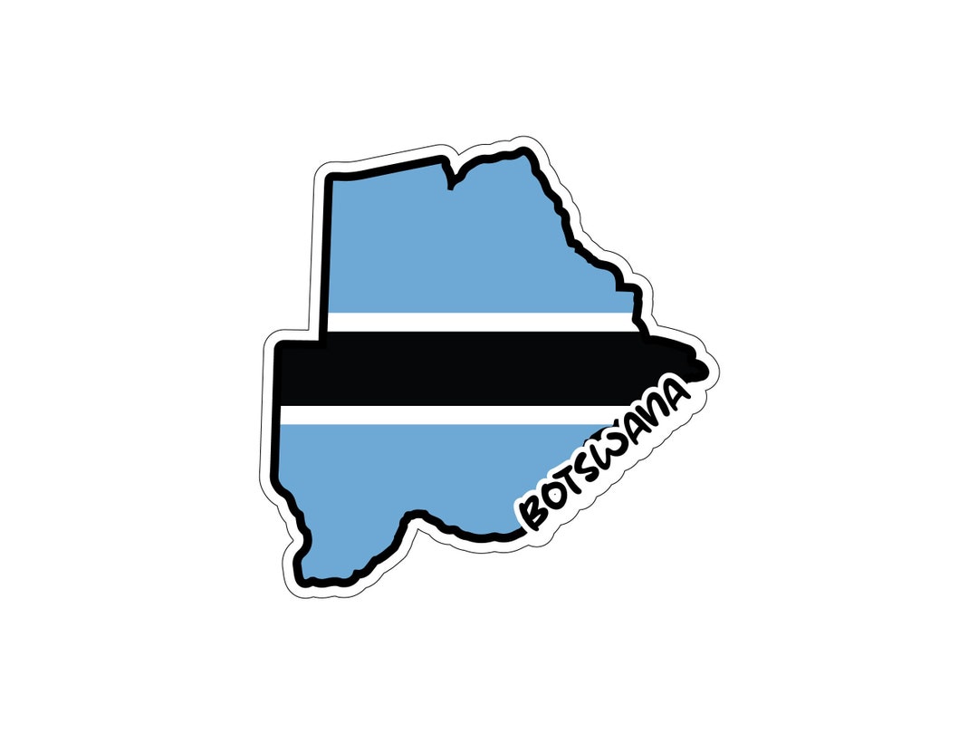 Botswana Map Flag Sticker Decal - Etsy