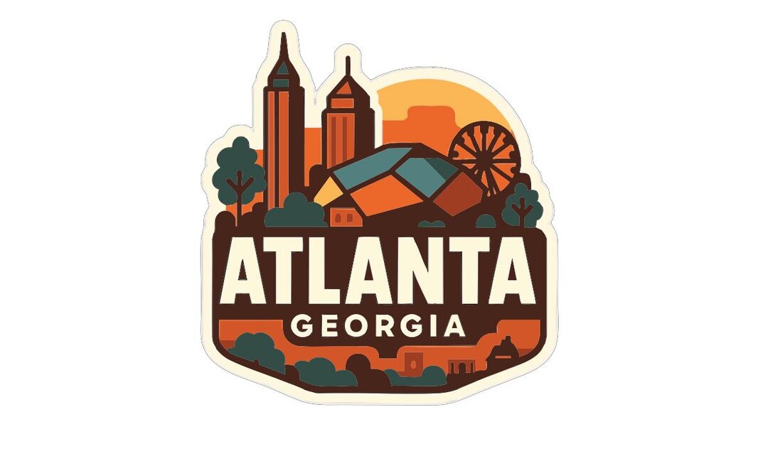 Atlanta Georgia Sticker Decal Vinyl Die-cut City Skyline Landmark ...