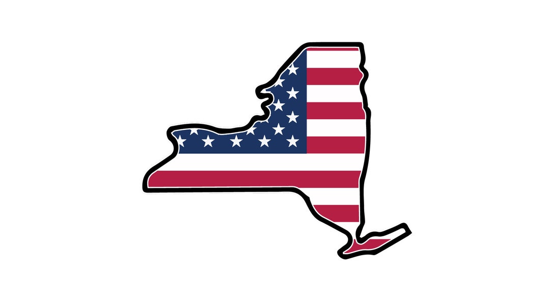 State of New York American Flag Sticker Decal USA New York State Albany ...