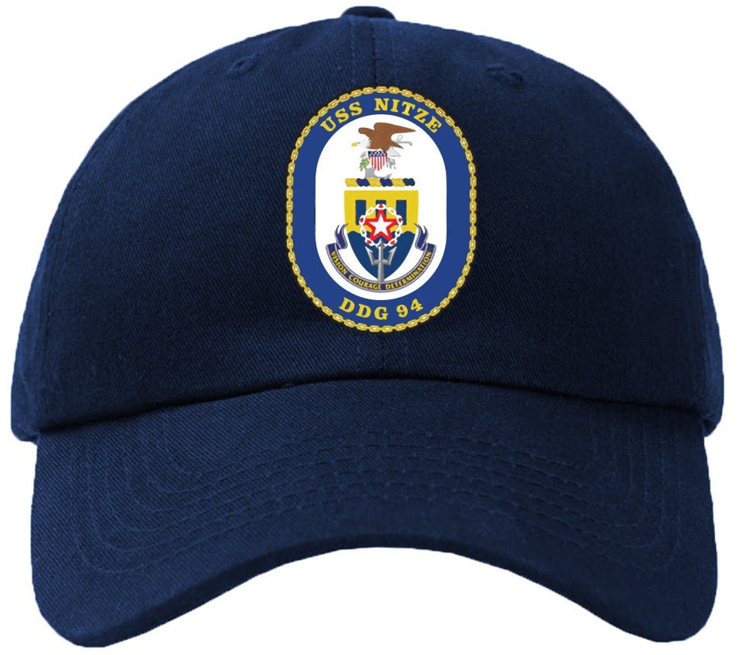 USS Nitze DDG-94 Badge Baseball Cap Hat Hook & Loop Closure Arleigh ...