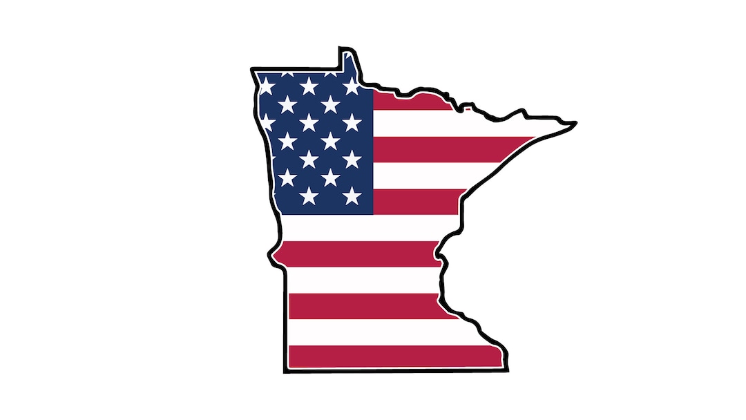 State of Minnesota American Flag Sticker Decal USA Minnesota State St ...