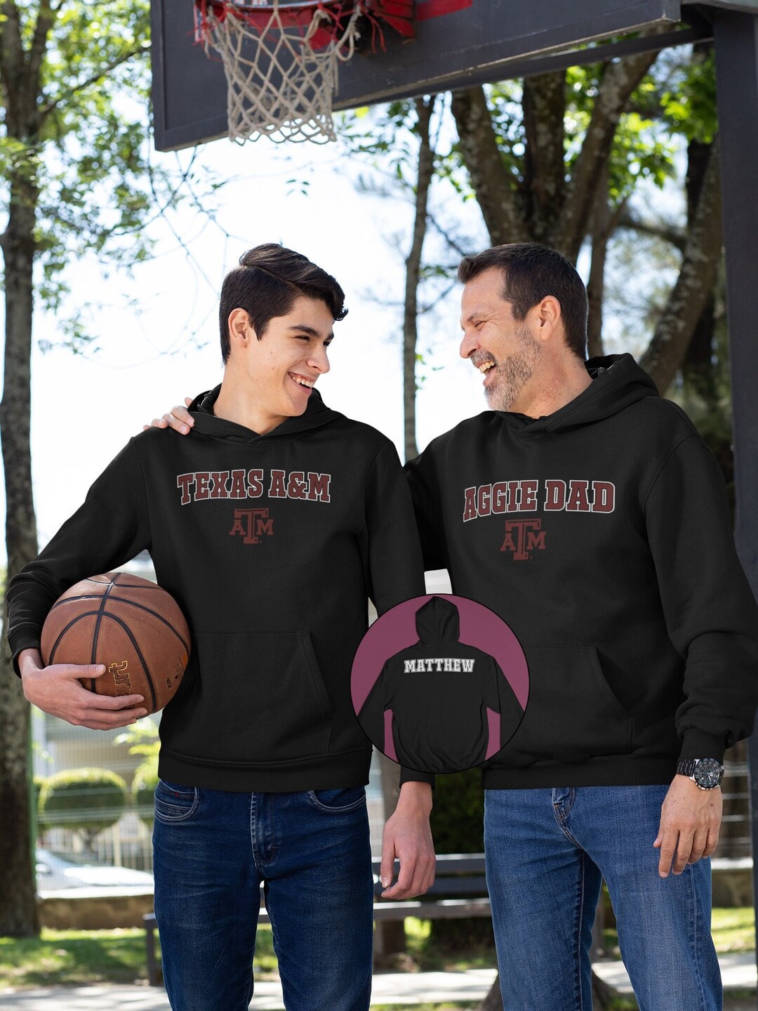 Texas A&M Aggies Dad Hoodie: Personalized TAM Logo Cotton Pullover - Etsy