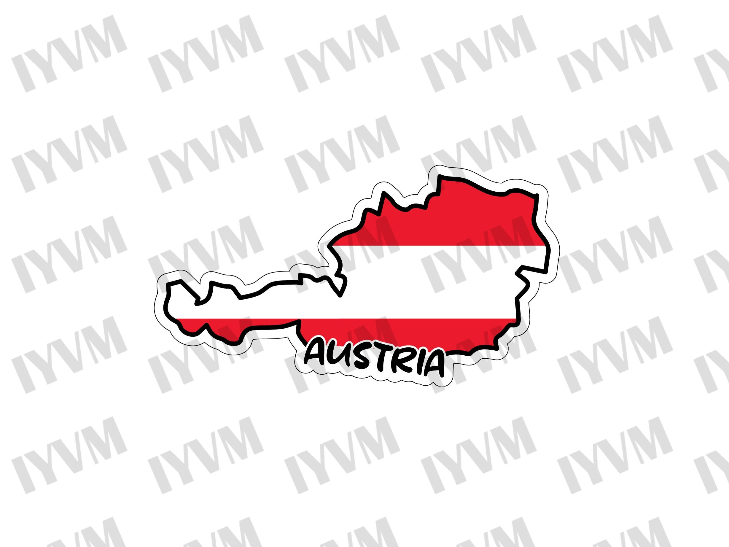 Austria Map Flag Sticker Decal / Vienna / Republic of Austria - Etsy