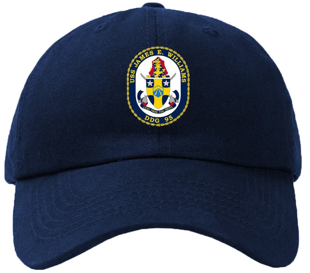 USS James E. Williams DDG-95 Badge Baseball Cap Hat Hook & Loop Closure ...