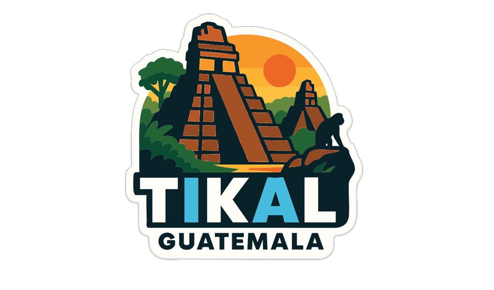 Tikal Guatemala Sticker Decal Vinyl Die-cut City Skyline Landmark ...