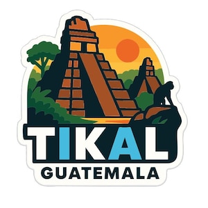 Tikal Guatemala Sticker Decal Vinyl Die-cut City Skyline Landmark ...