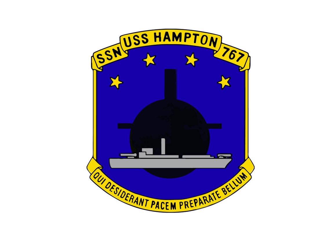 USS Hampton SSN-767 Badge Sticker Decal Los Angeles Class Attack ...