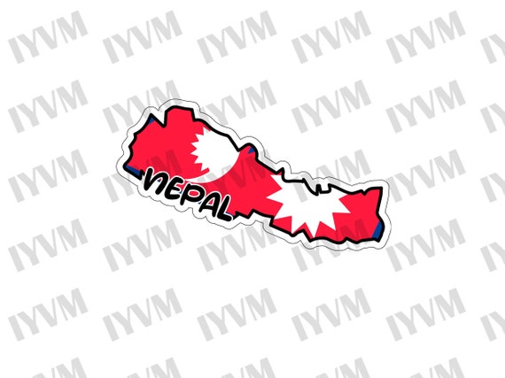 Nepal Map Flag Sticker Decal / Federal Democratic Republic of - Etsy