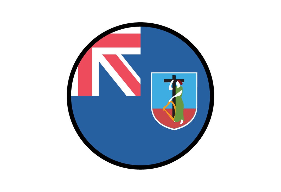 Montserrat Flag Circle Sticker Decal - Etsy