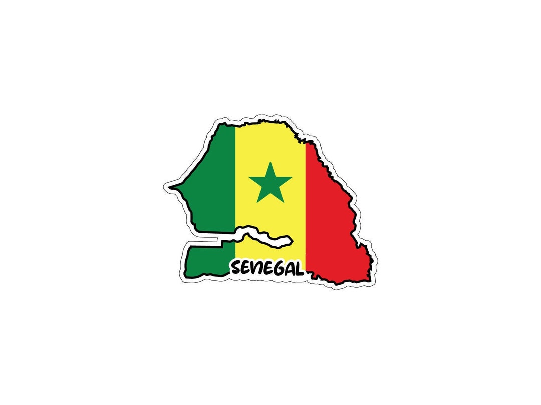 Senegal Map Flag Sticker Decal - Etsy