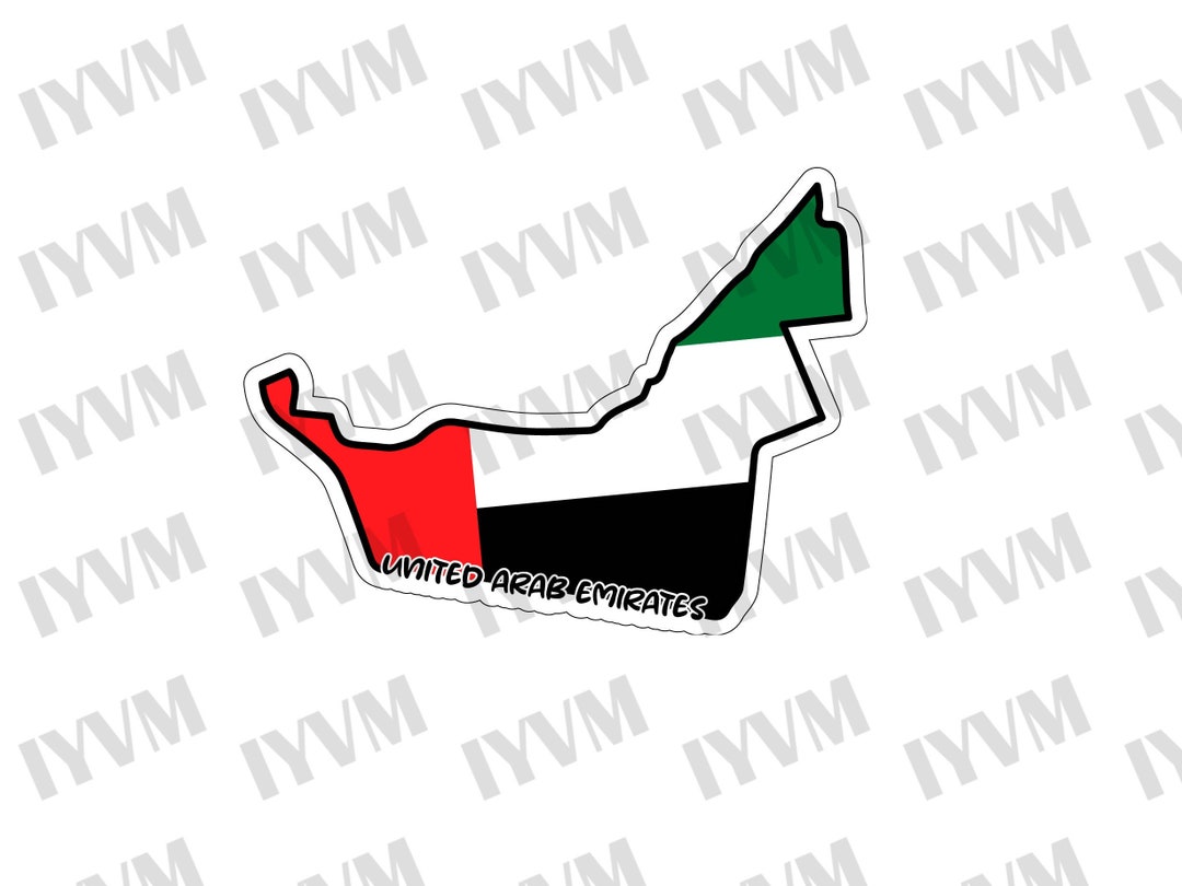 United Arab Emirates Map Flag Sticker Decal / UAE / Abu Dhabi / Dubai ...
