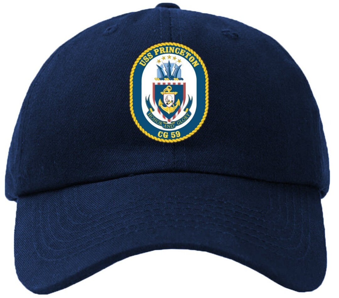 USS Princeton CG-59 Badge Baseball Cap Hat Hook & Loop Closure ...