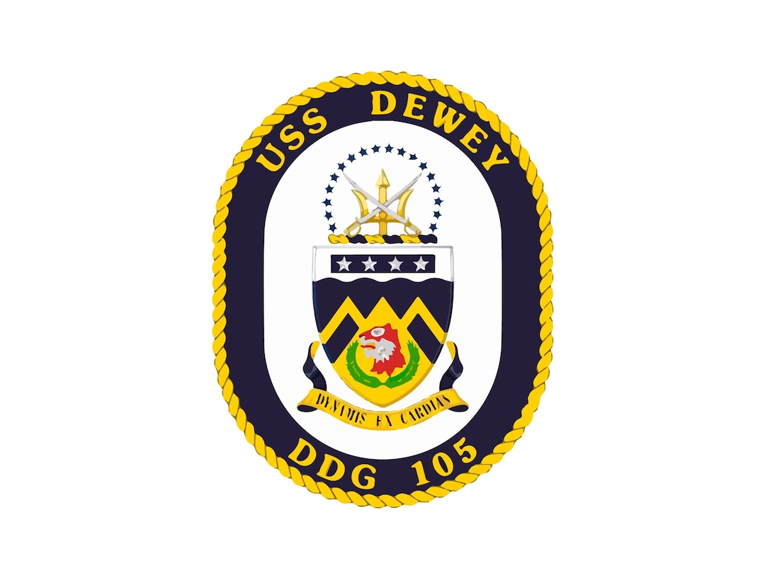 USS Dewey DDG-105 Badge Sticker Decal Arleigh Burke Class Destroyer Car ...