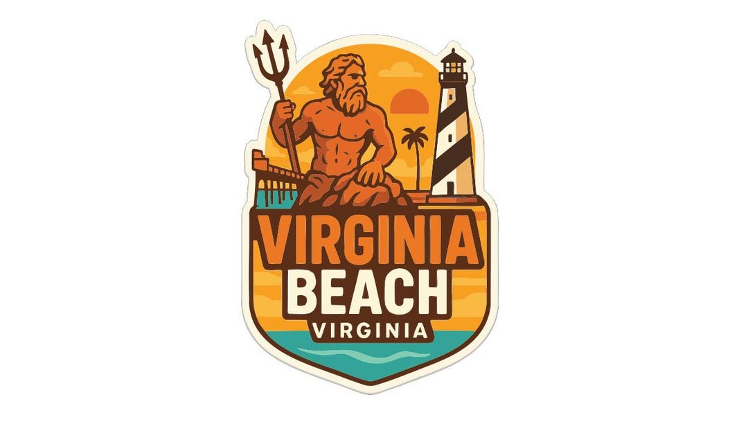 Virginia Beach Virginia Sticker Decal Vinyl Die-cut City Skyline ...
