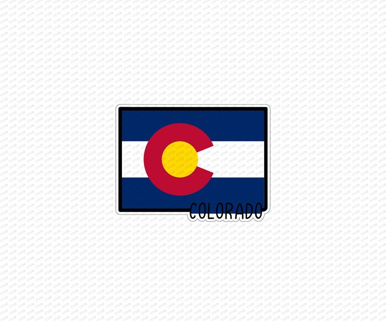 State of Colorado Map Flag Sticker Decal USA Colorado State - Etsy