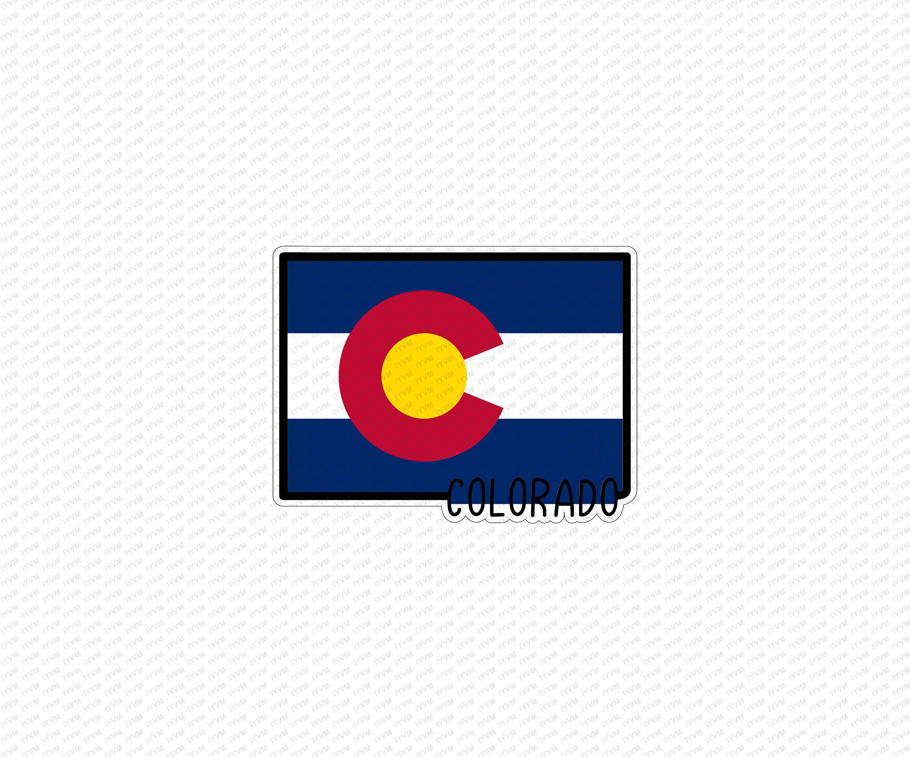 State of Colorado Map Flag Sticker Decal USA Colorado State - Etsy