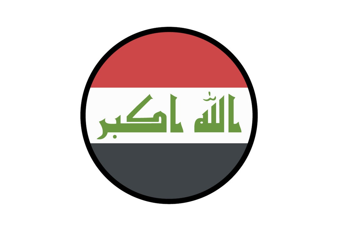 Iraq Flag Circle Sticker Decal - Etsy
