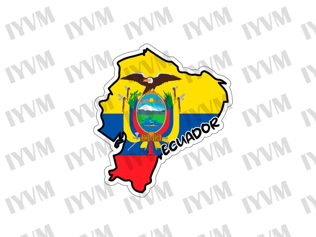 Ecuador Map Flag Sticker Decal / Republic of Ecuador / Dios, Patria Y ...