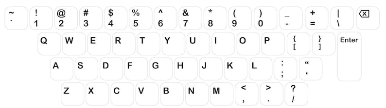 Standard English Keyboard Sticker QWERTY Dvorak Colemak Vinyl Decal ...