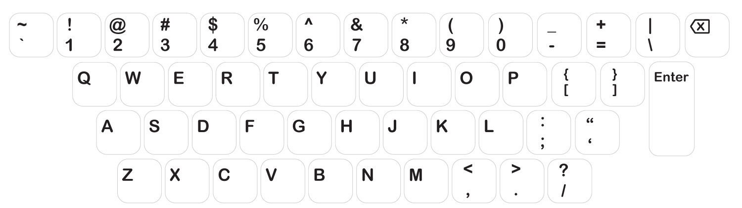 Standard English Keyboard Sticker QWERTY Dvorak Colemak Vinyl Decal ...