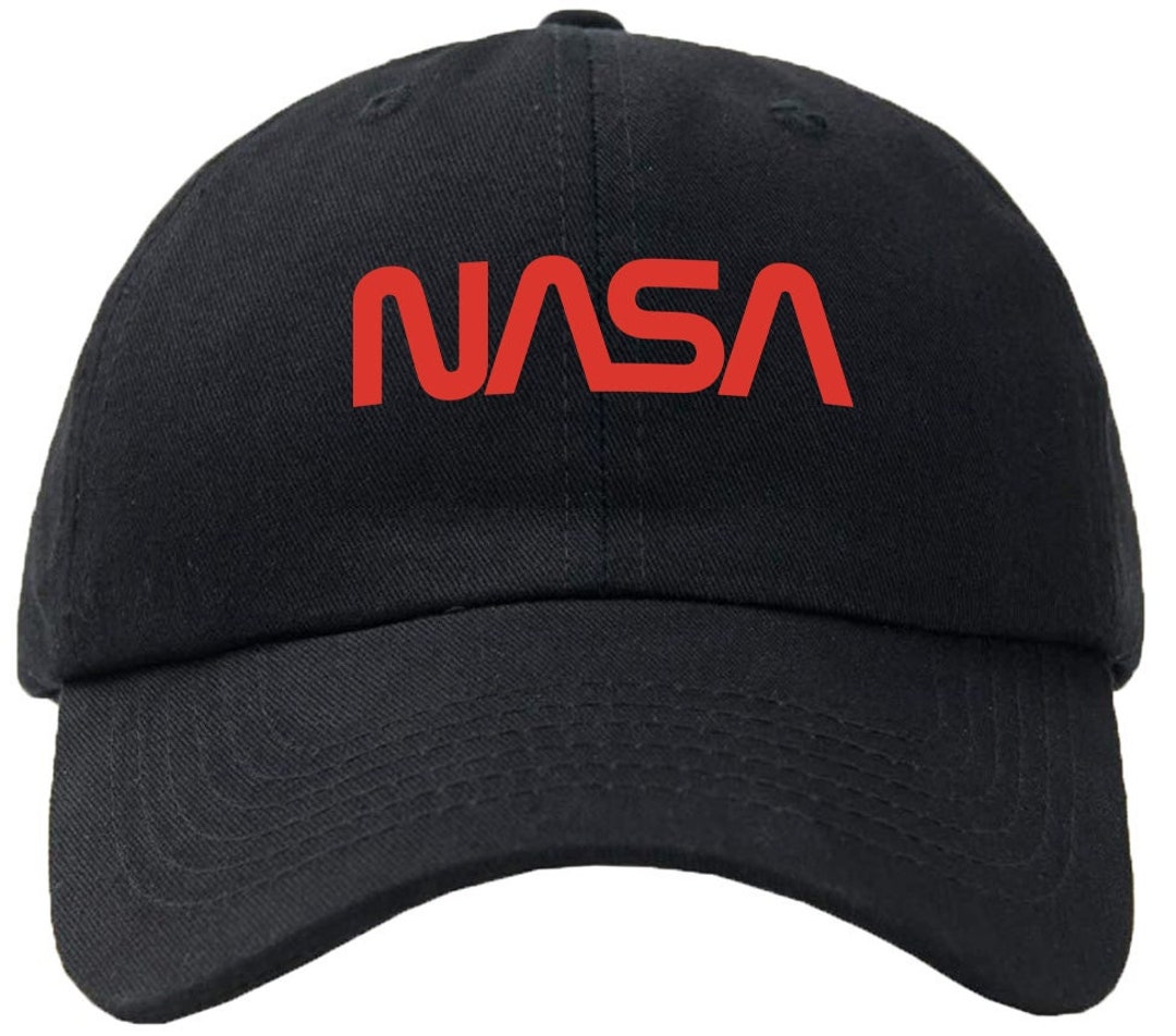 NASA Baseball Cap Hat Hook & Loop Closure NASA Worm Logo National ...