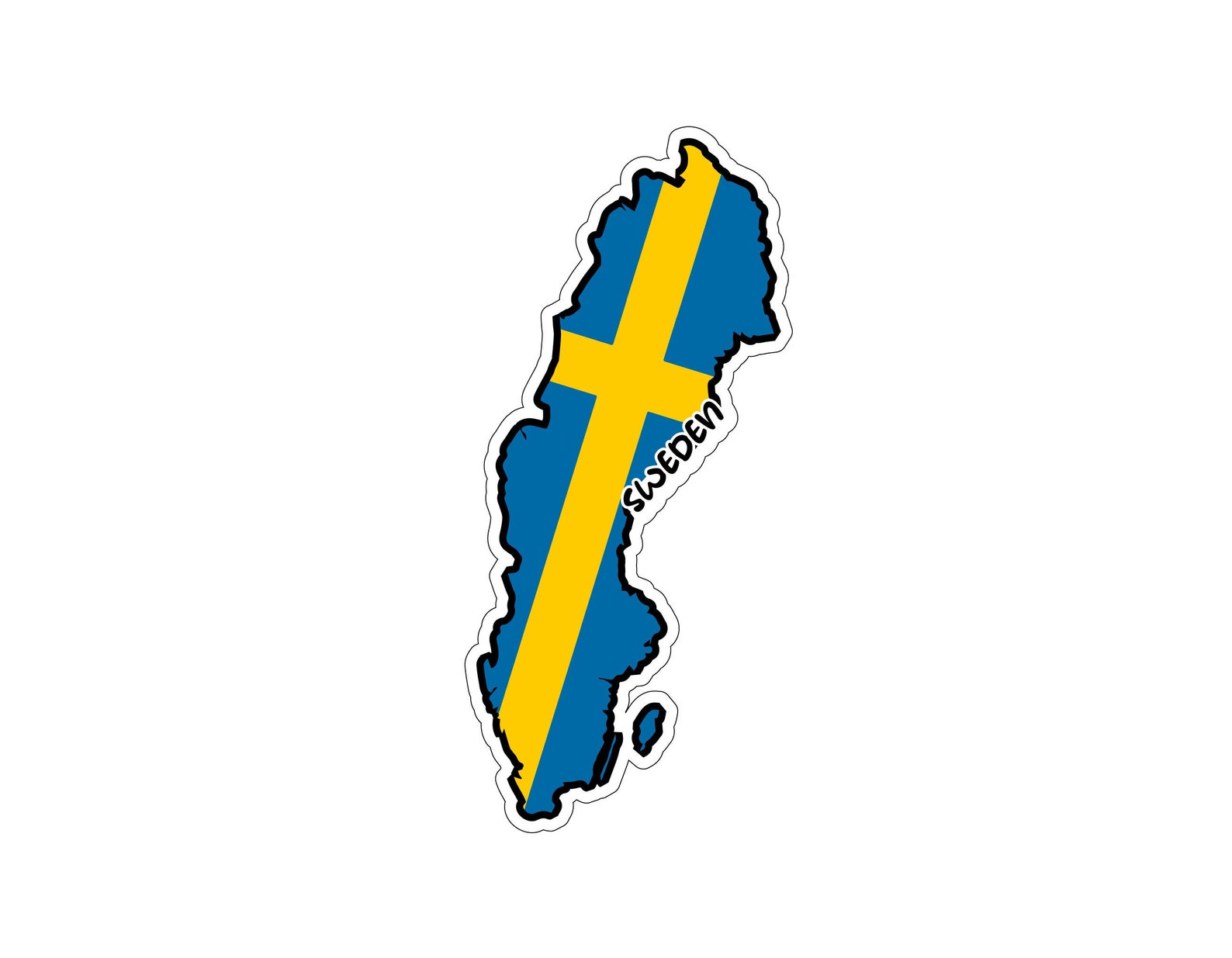 Sweden Map Flag Sticker Decal - Etsy