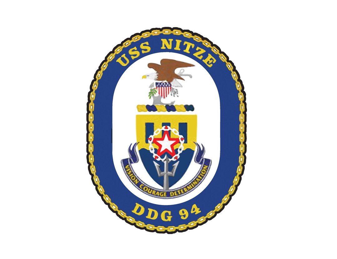 USS Nitze DDG-94 Badge Sticker Decal Arleigh Burke Class Destroyer Car ...