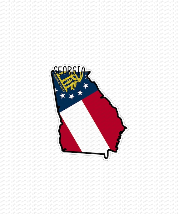 State of Georgia Map Flag Sticker Decal USA Georgia State - Etsy