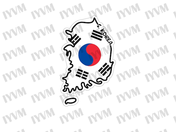 South Korea Map Flag Sticker Decal / Republic of Korea / Seoul - Etsy