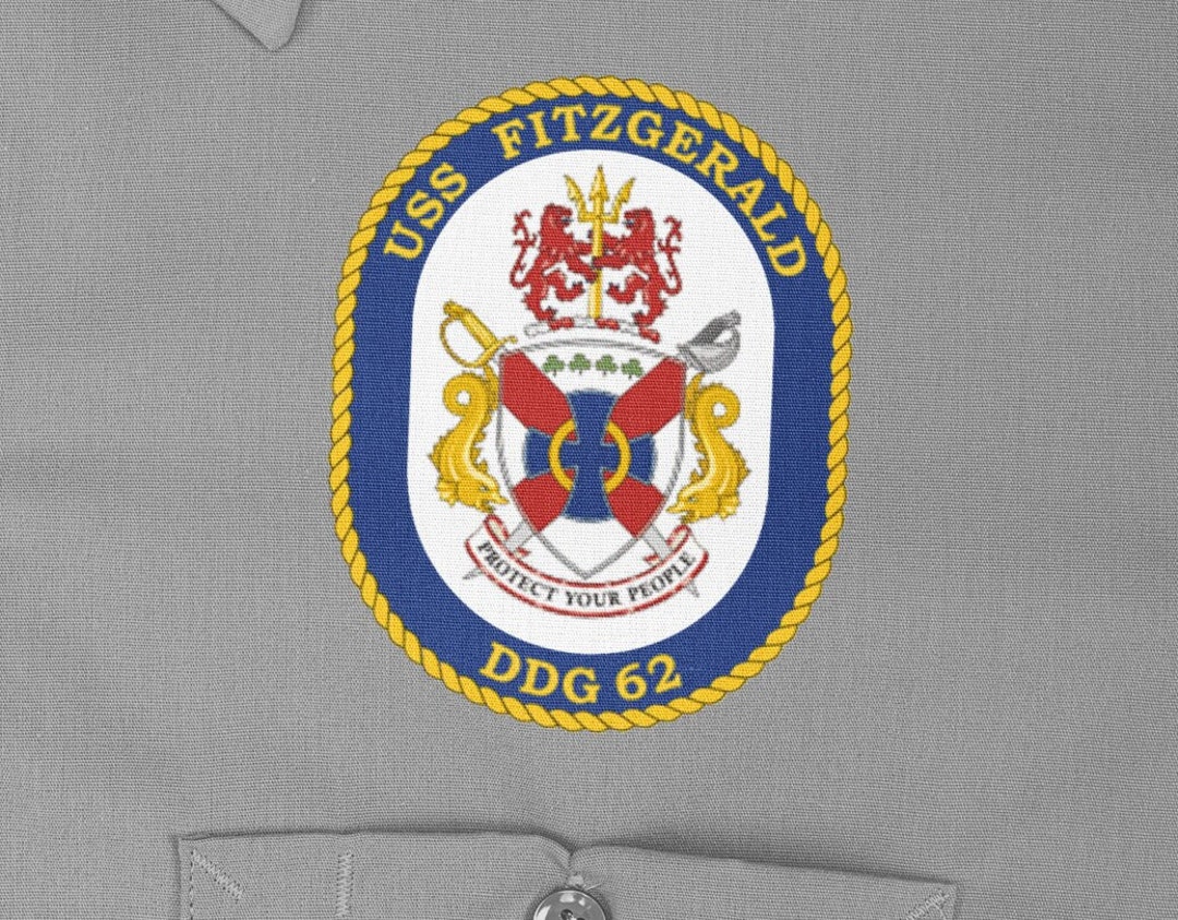 USS Fitzgerald DDG-62 Badge Iron on Heat Transfer Vinyl HTV Arleigh ...