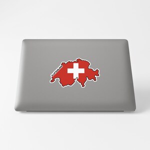 Switzerland Map Flag Sticker Decal - Etsy