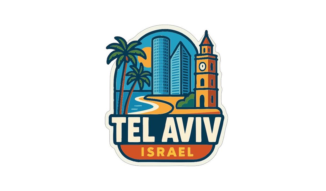 Tel Aviv Israel Sticker Decal Vinyl Die-cut City Skyline Landmark ...