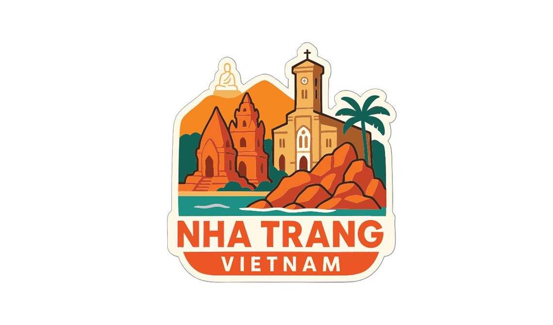 Nha Trang Vietnam Sticker Decal Vinyl Die-cut City Skyline Landmark ...