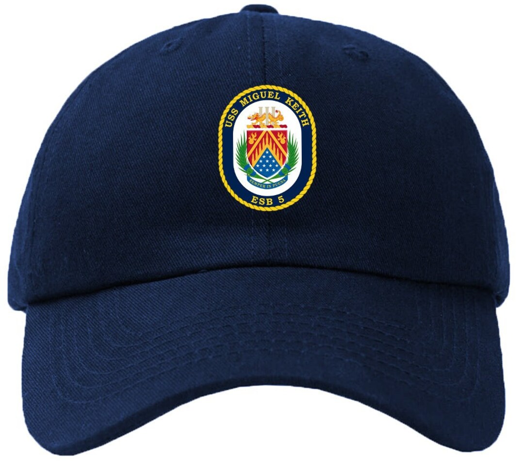 USS Miguel Keith ESB-5 Badge Baseball Cap Hat Hook & Loop Closure Lewis ...