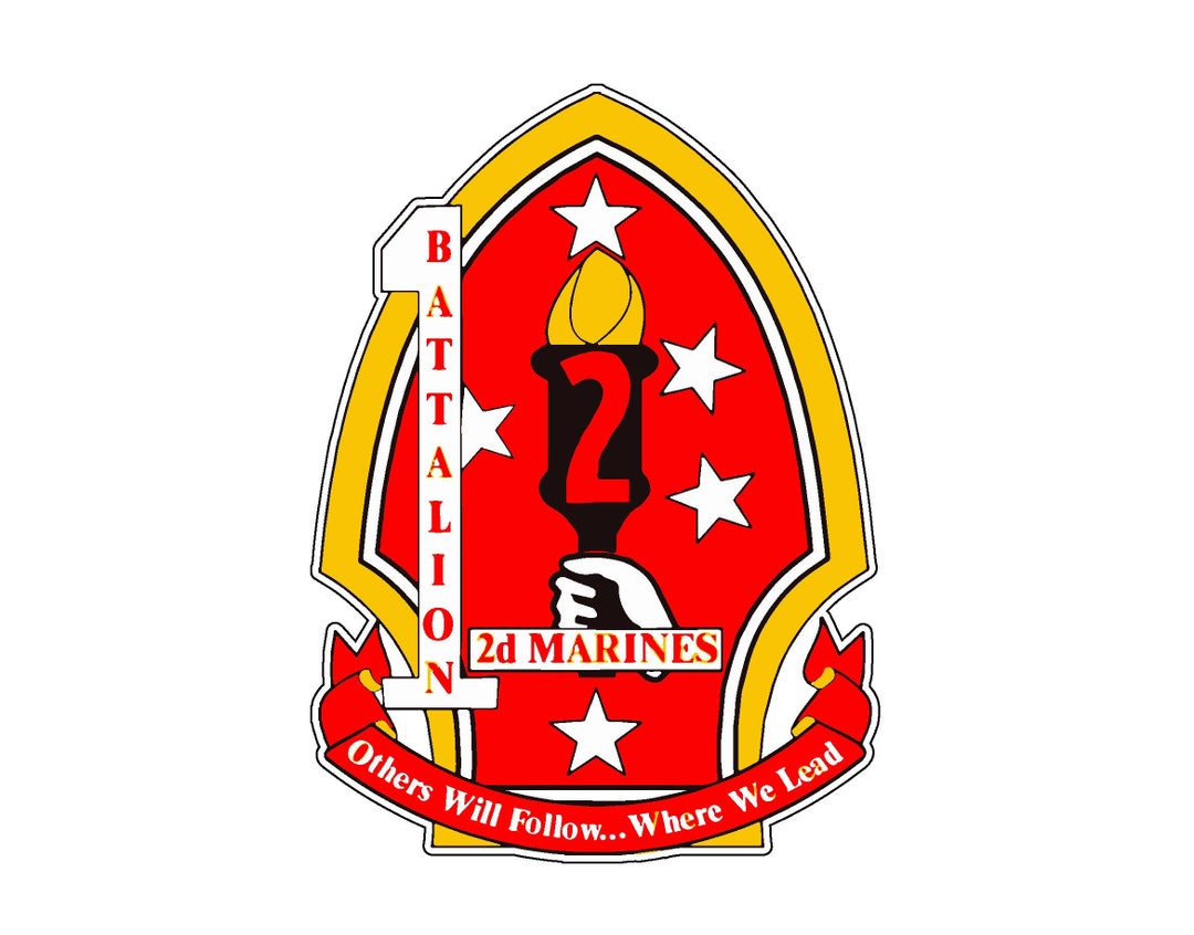 Stickers Decal for US Marine Corps Badge 1st Battalion 2nd Marines ...