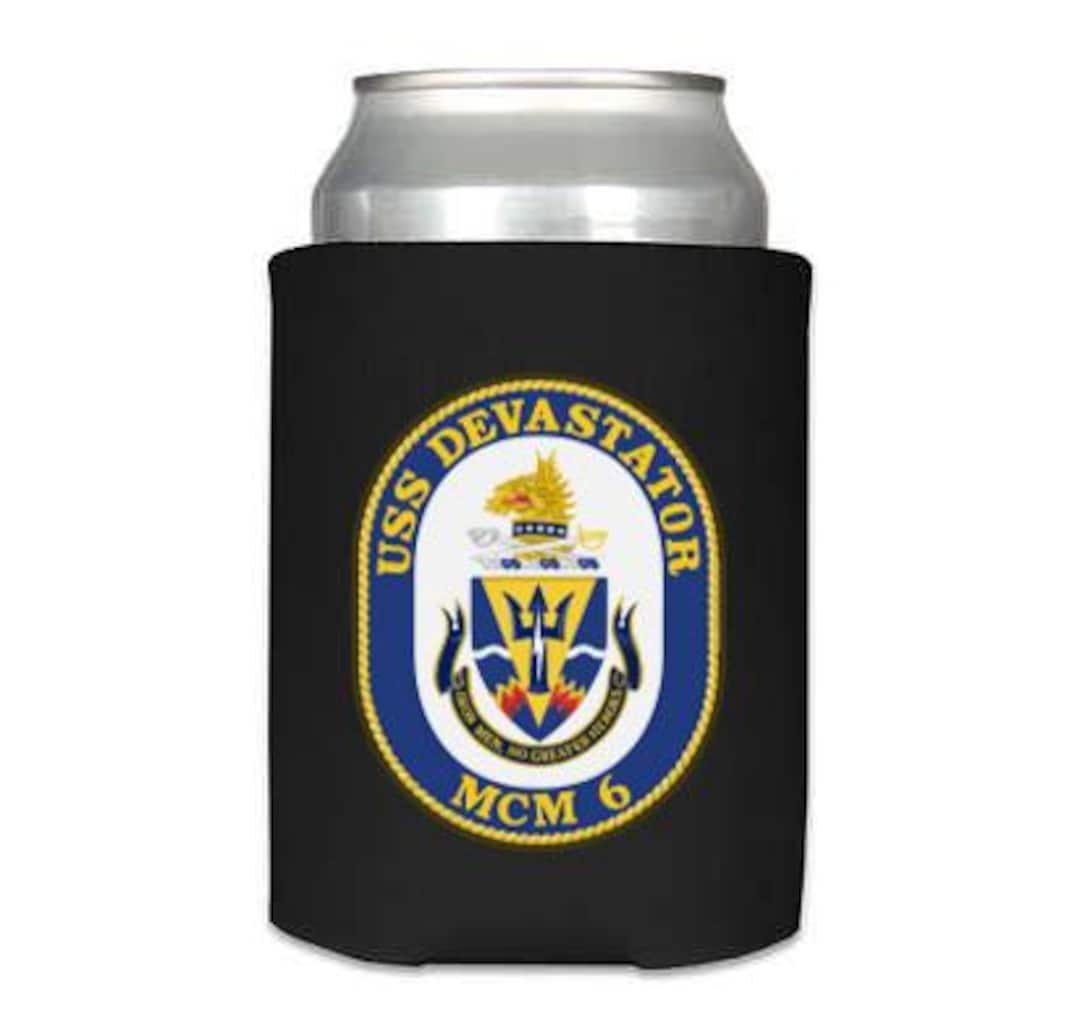USS Devastator MCM-6 Neoprene Can Cooler Insulation Foam Avenger Class Mine Countermeasures Ship ...