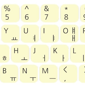 Korean QWERTY Keyboard Sticker in Several Color Vinyl Decal Sticker - Etsy