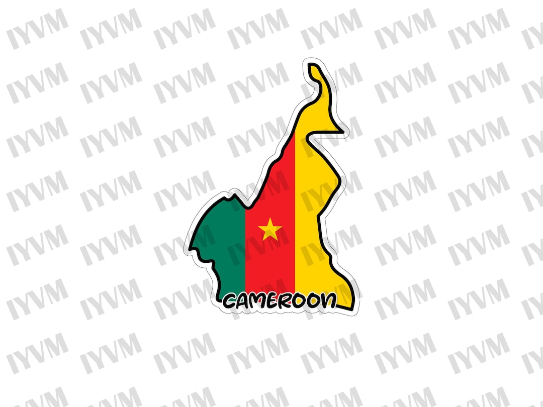 Cameroon Map Flag Sticker Decal / Republic of Cameroon / Yaoundé / Paix ...