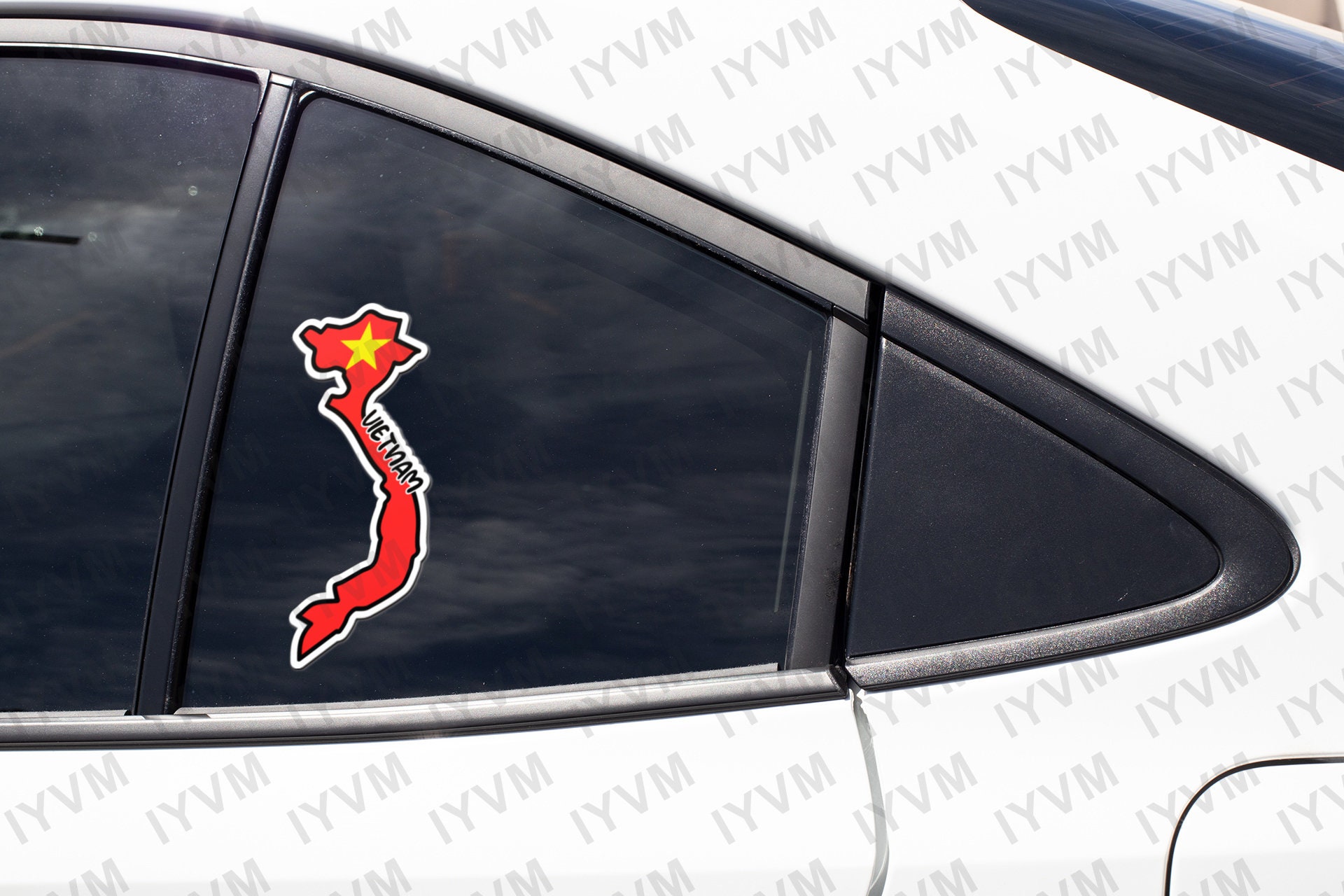 Vietnam Map Flag Sticker Decal / Socialist Republic of Vietnam / Hanoi ...