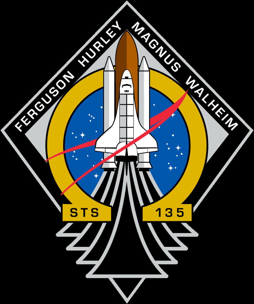 NASA STS-135 Mission Patch Sticker Decal Atlantis NASA Space Shuttle Mission - Etsy