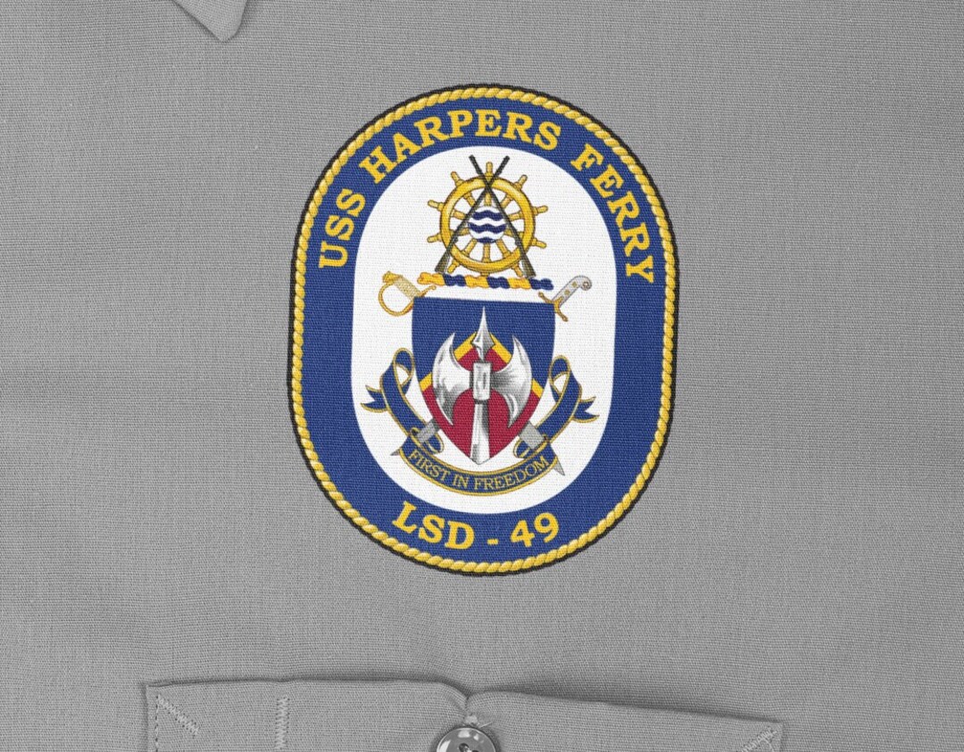 USS Harpers Ferry LSD-49 Badge Iron on Heat Transfer Vinyl HTV Whidbey ...